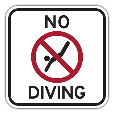 NDV No Diving - Hall Signs