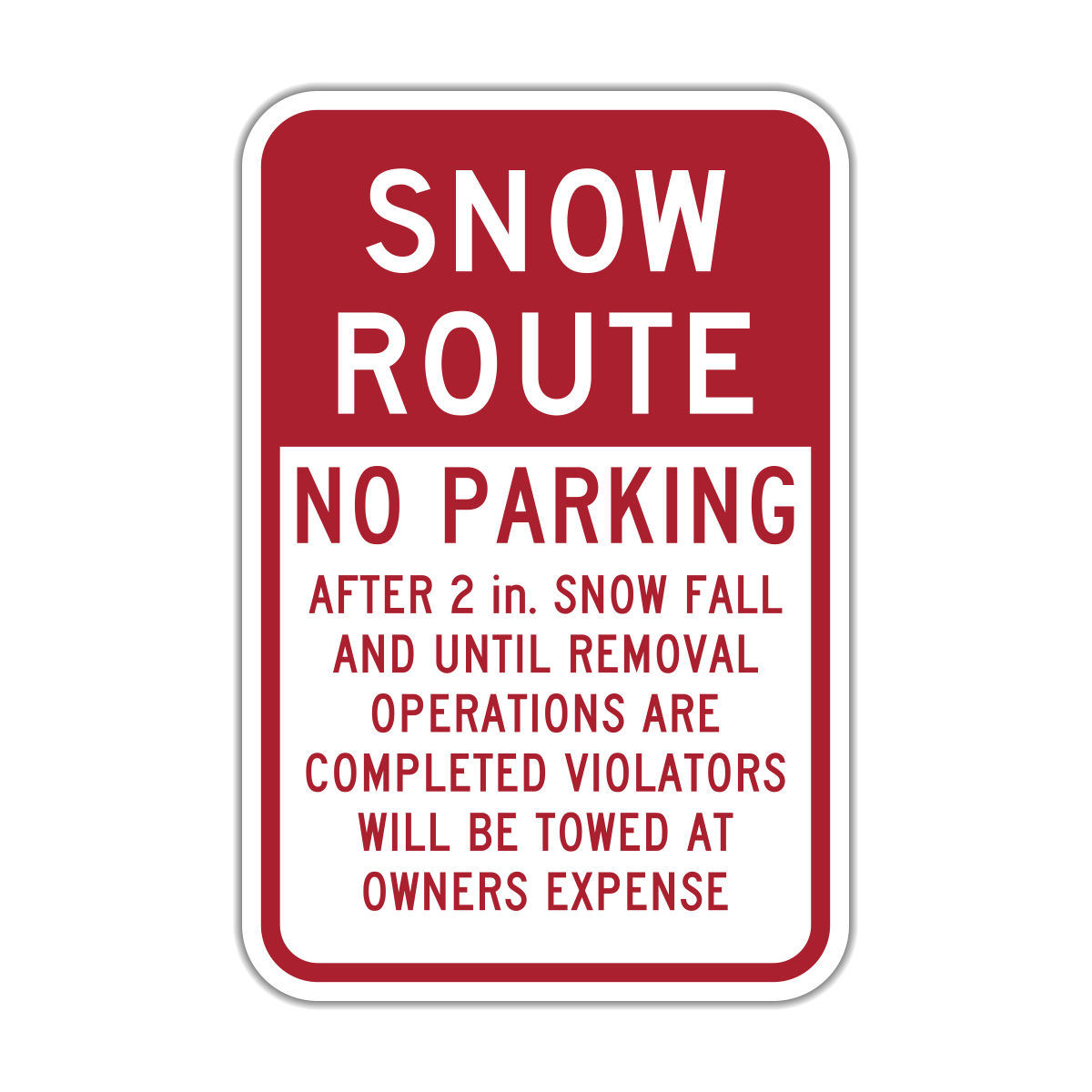 R7-203a Snow Route No Parking - Hall Signs