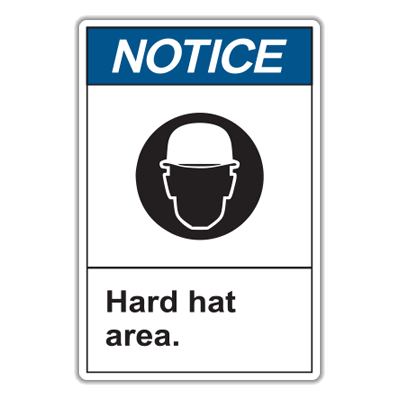 N4 Notice - Hard Hat Area - Hall Signs