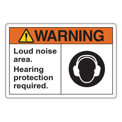 W14 Warning - Loud Noise Area Hearing Protection Required - Hall Signs