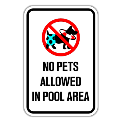 NPP No Pets Allowed in Pool Area - Hall Signs