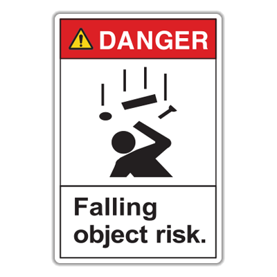 D4 Danger - Falling Object Risk - Hall Signs