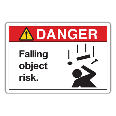 D4 Danger - Falling Object Risk - Hall Signs