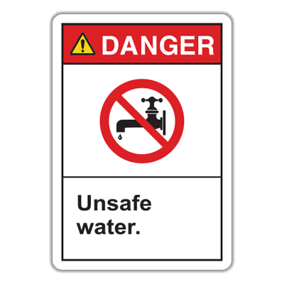 D12 Danger - Unsafe Water - Hall Signs