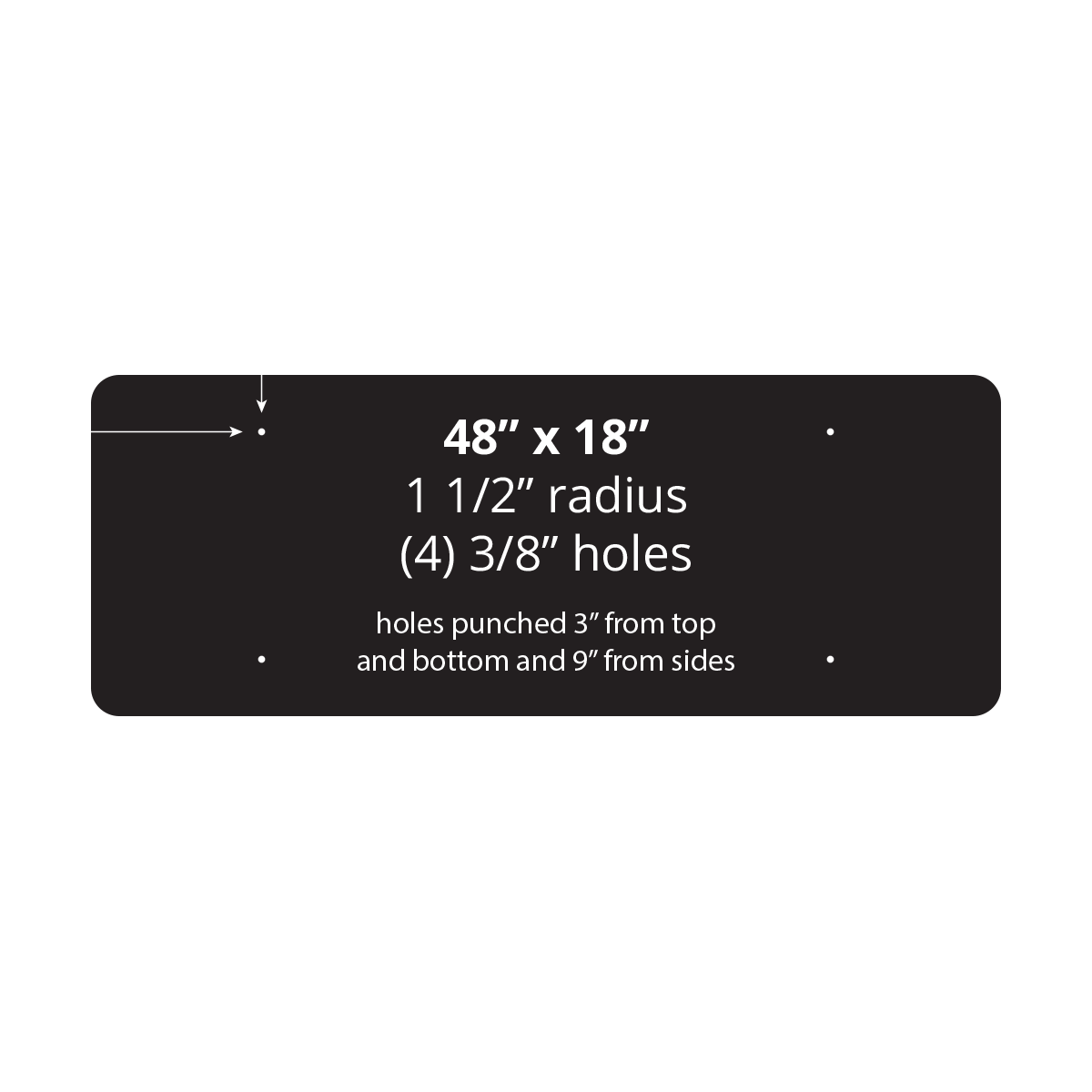 48" x 18" Aluminum Sign Blank - Hall Signs