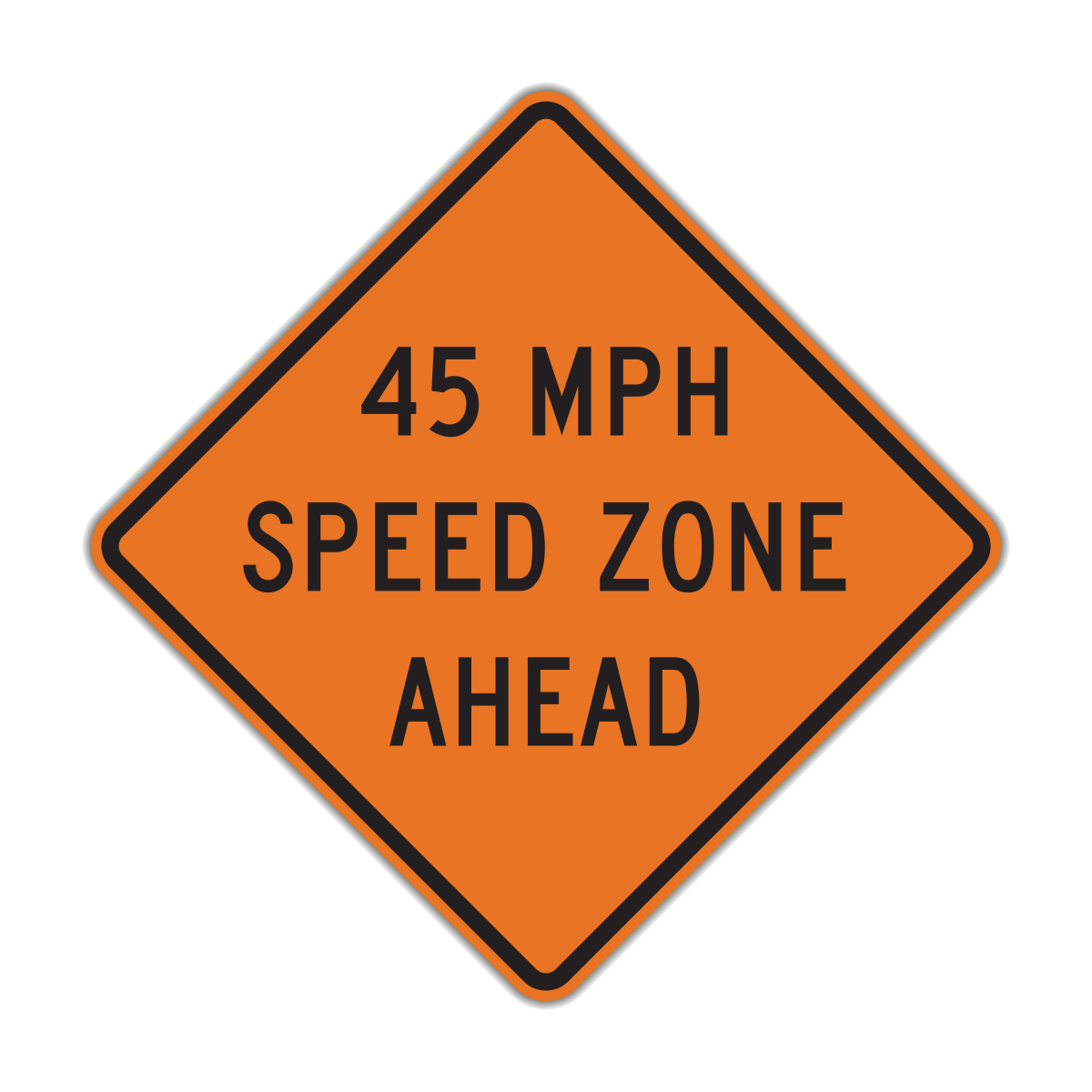 W3-5a XX MPH Speed Zone Ahead (Construction)