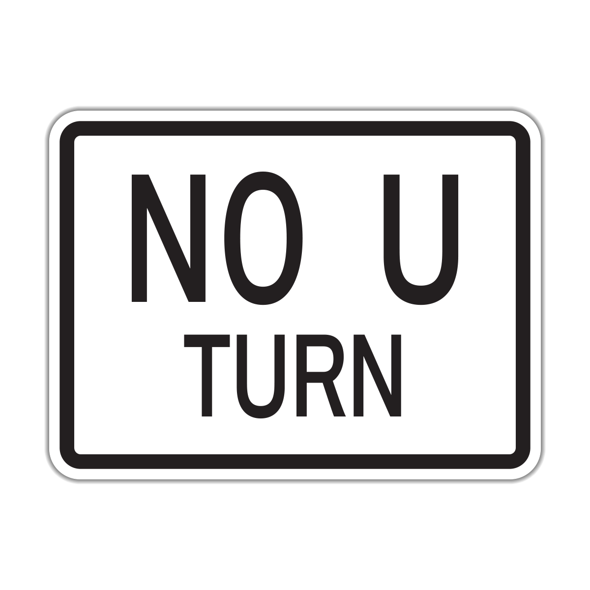 HR3-4P No U Turn - Hall Signs