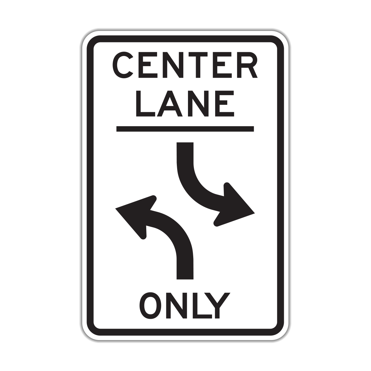 R3-9b Two-Way Left Turn Only (post) - Hall Signs