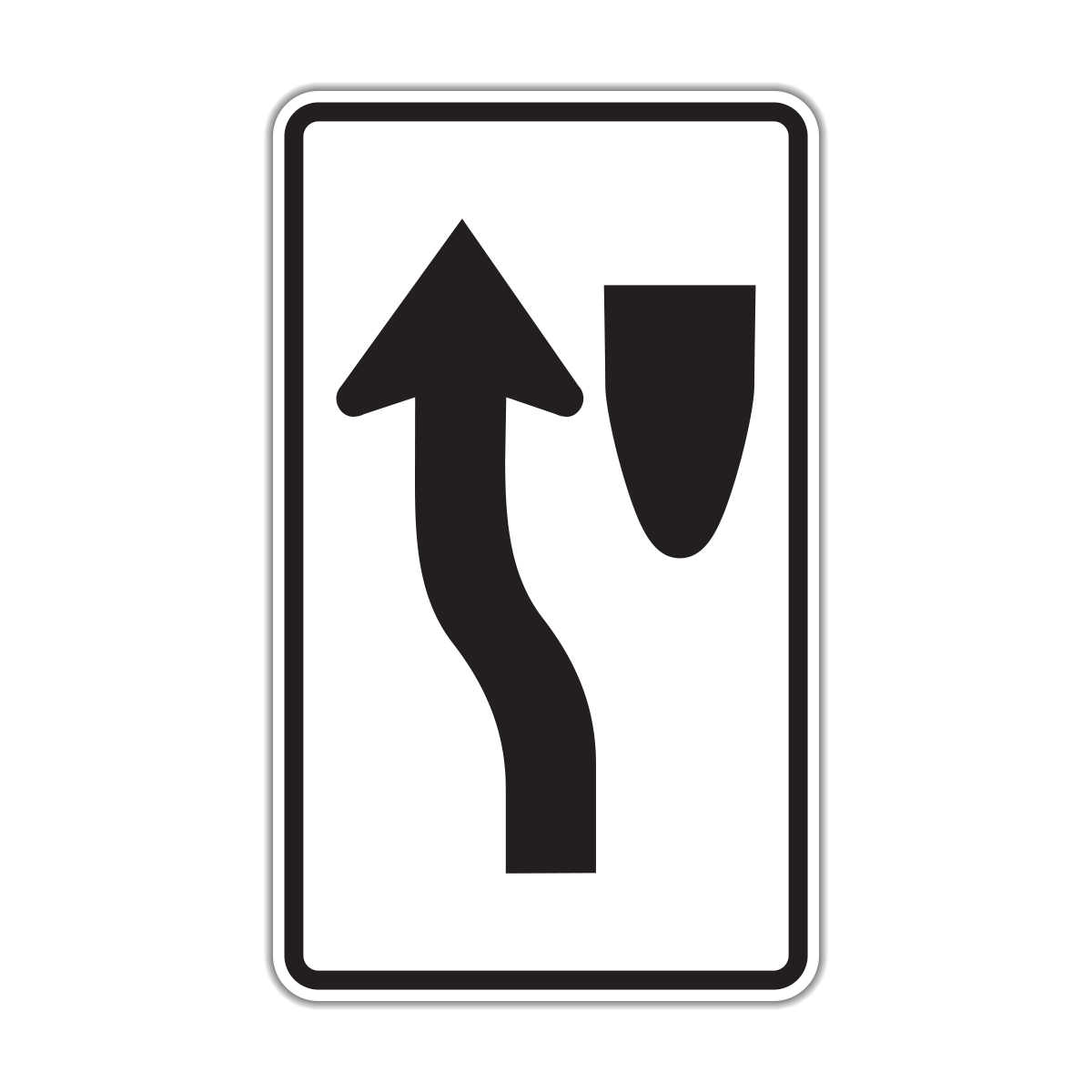 R4-8c Narrow Keep Left - Hall Signs