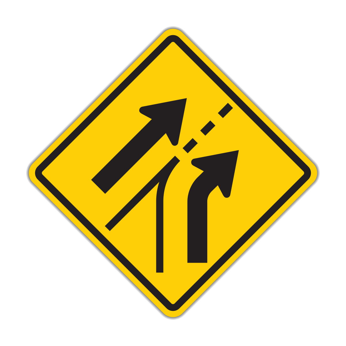 W4-6 Entering Roadway Added Lane - Hall Signs