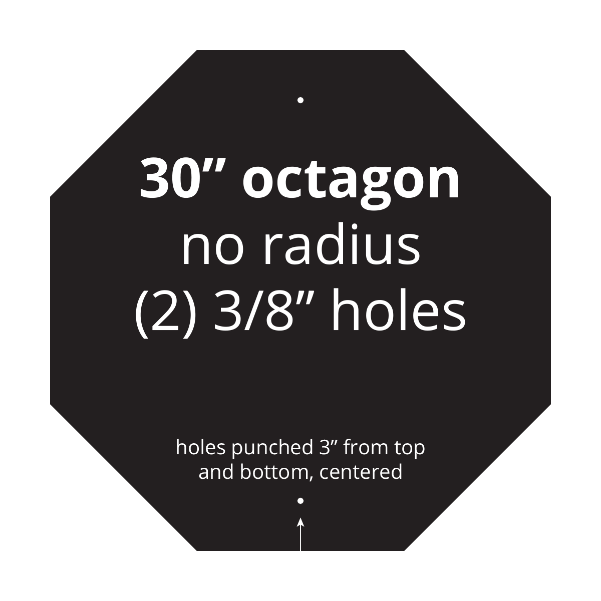30" Octagon Reflective Sign Blank - Hall Signs