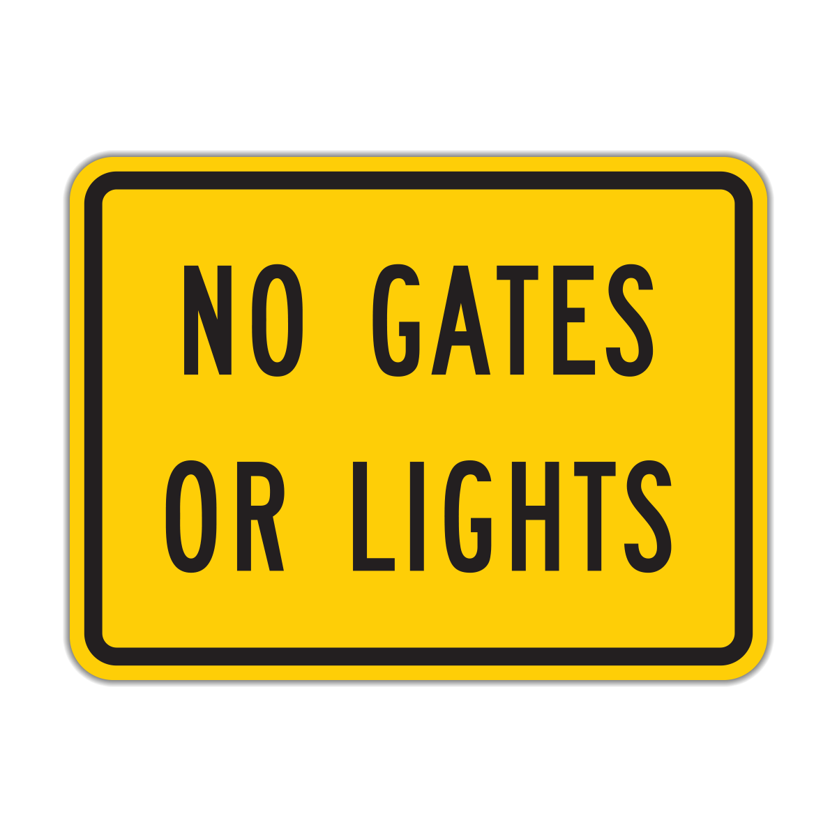 W10-13P No Gates or Lights - Hall Signs