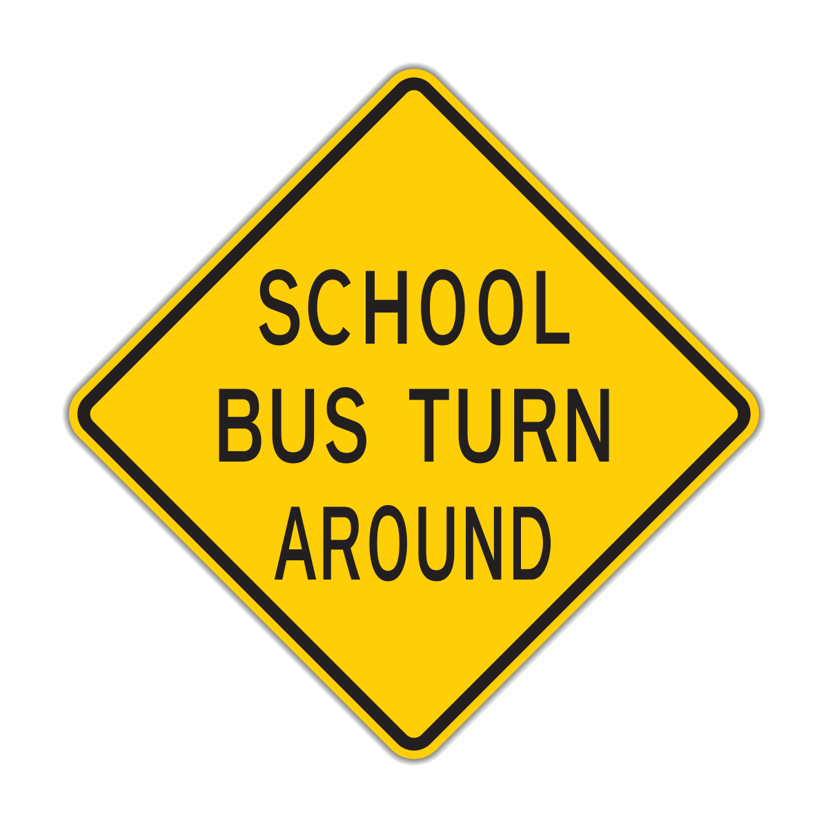24" HS3-4 School Bus Turn Around | store.hallsigns.com