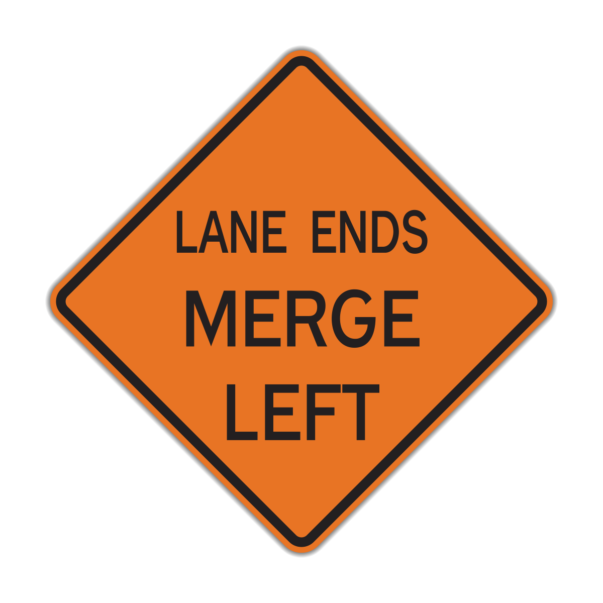 W9-2 Lane Ends Merge (Construction) - Hall Signs