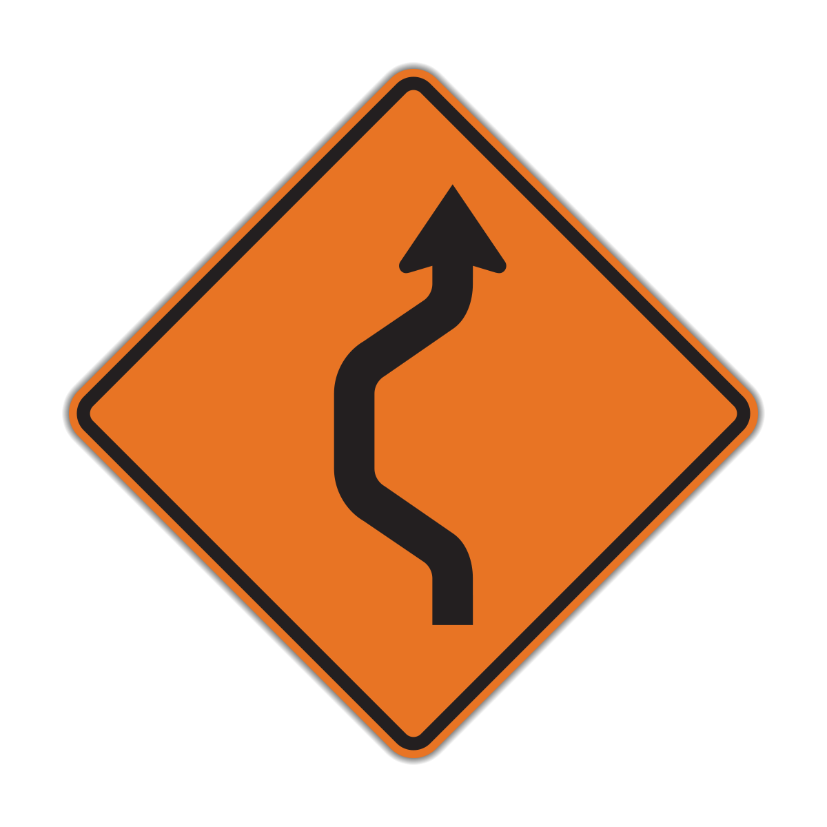 W24-1 Double Reverse Curve - Hall Signs
