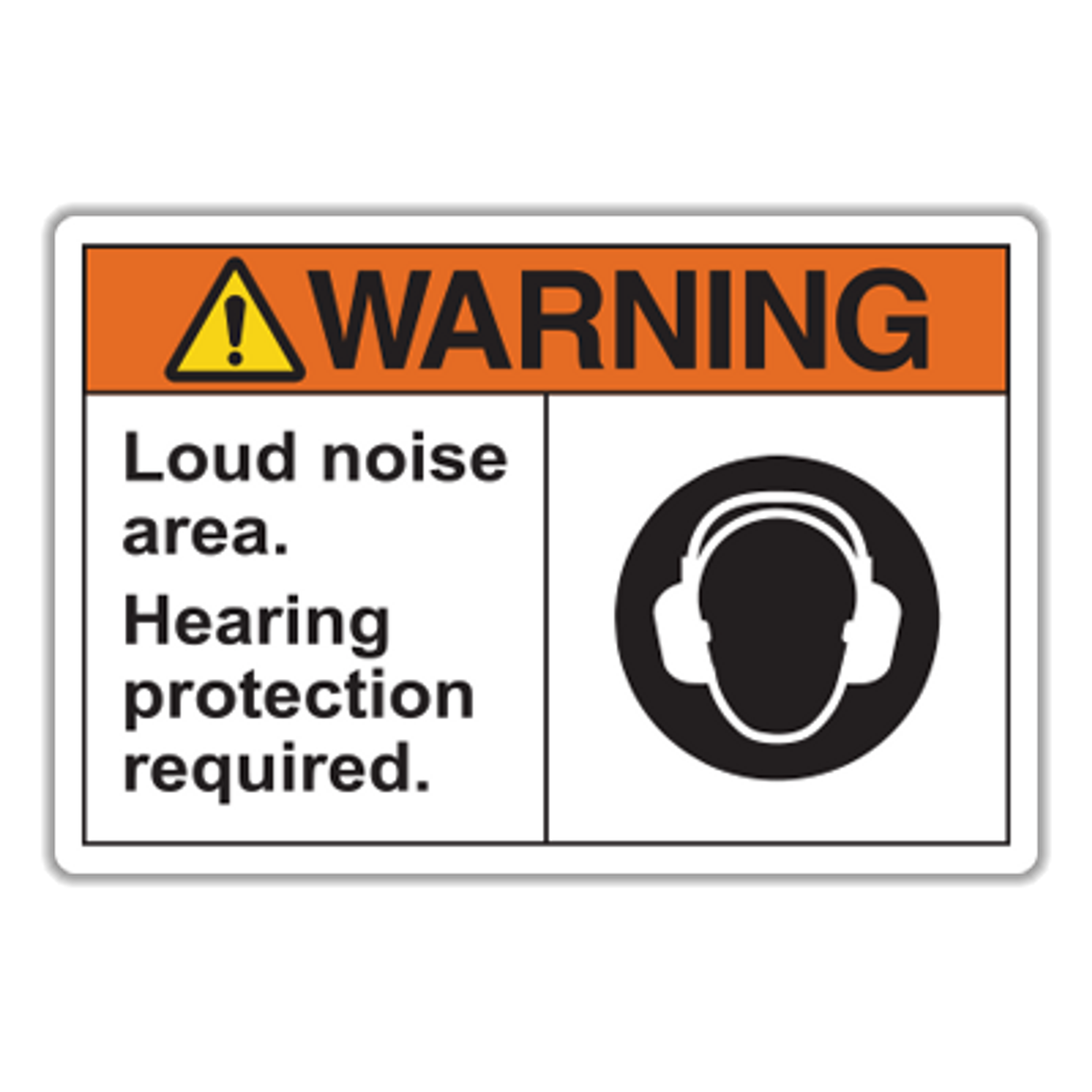 W14 Warning Loud Noise Area Hearing Protection Required Hall Signs w14-warning-loud-noise-area-hearing-protection-required-hall-signs