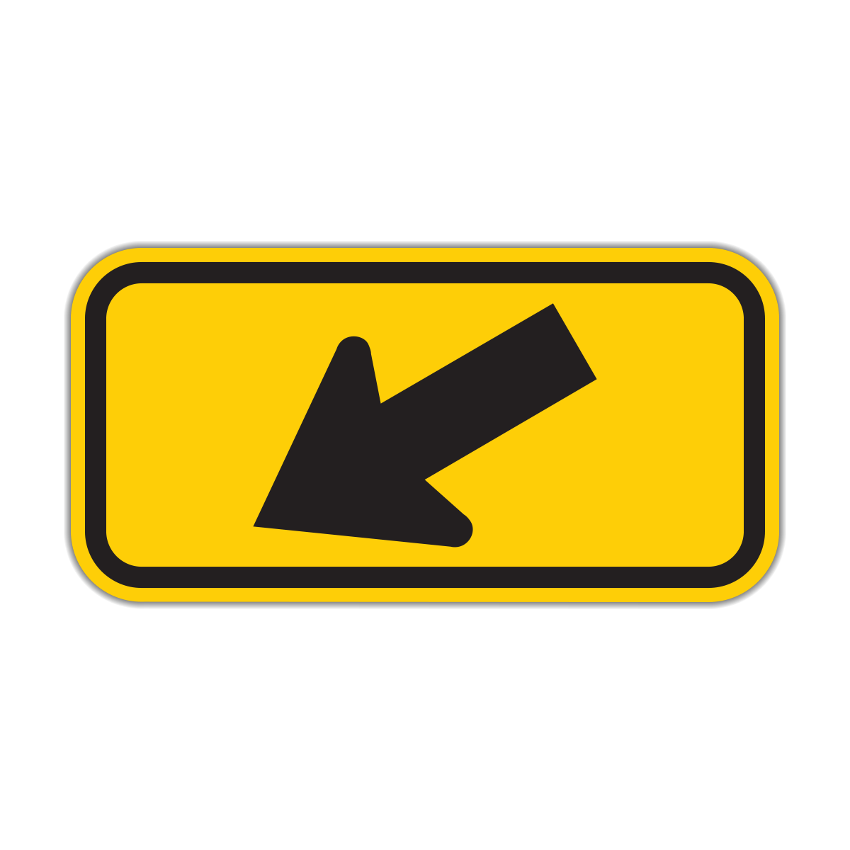 W16-7P Downward Diagonal Arrow - Hall Signs