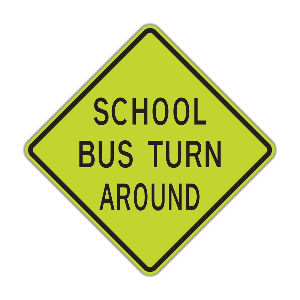 24" HS3-4 School Bus Turn Around | store.hallsigns.com