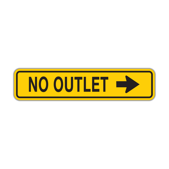 W14-2a No Outlet (with arrow) - Hall Signs