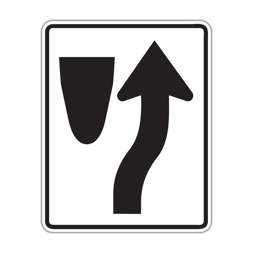 R4-7a Keep Right (horizontal arrow) - Hall Signs