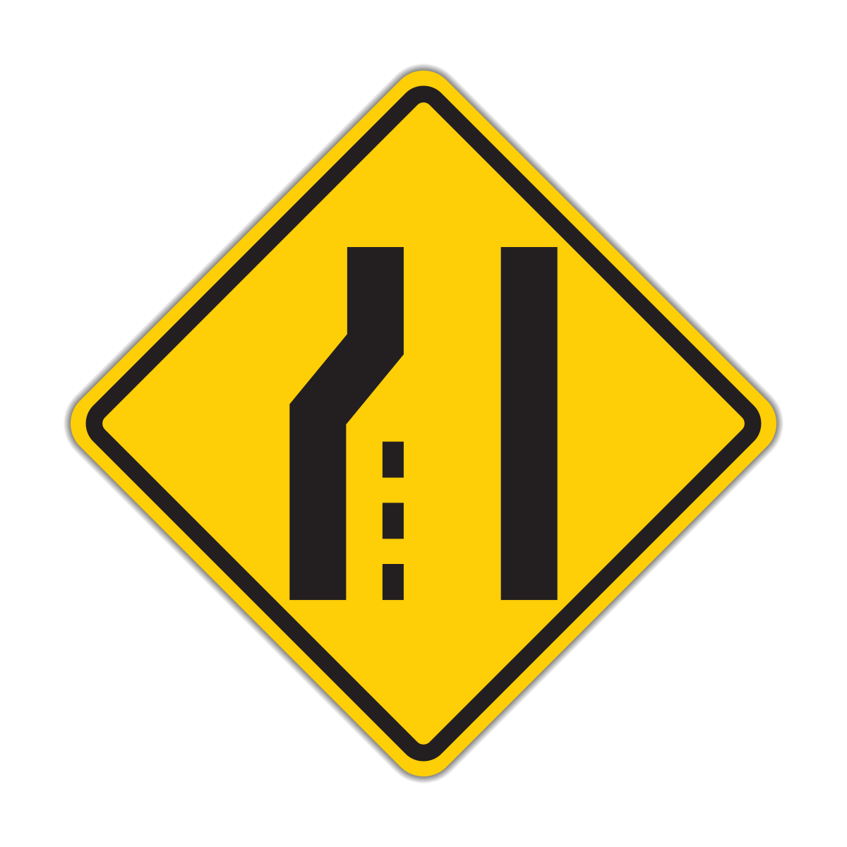 W4-2 Lane Ends - Hall Signs