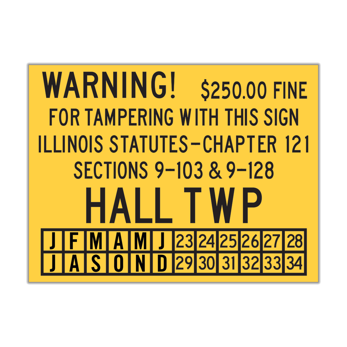 Date Sticker Style E - 4" x 3" - Hall Signs