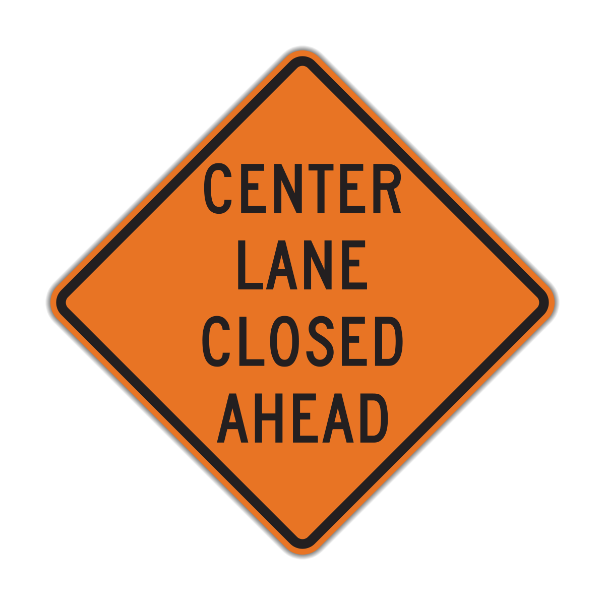 W9-3 Center Lane Closed Ahead - Hall Signs