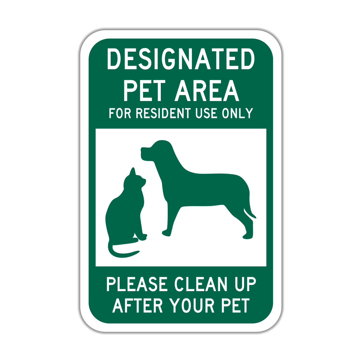 DPA Designated Pet Area - Hall Signs