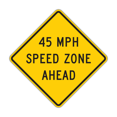 W3-5a XX MPH Speed Zone Ahead - Hall Signs