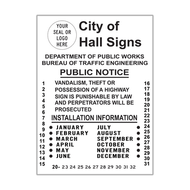 Date Sticker Style D - 4" x 5.5" - Hall Signs