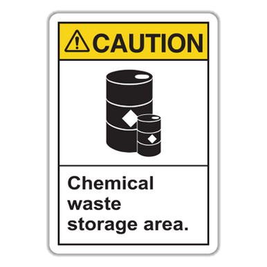 C2 Caution - Chemical Waste Storage Area - Hall Signs