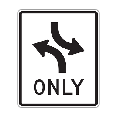 R3-9a Two-Way Left Turn Only (overhead) - Hall Signs