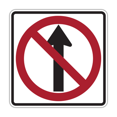 R3-27 No Straight Through - Hall Signs