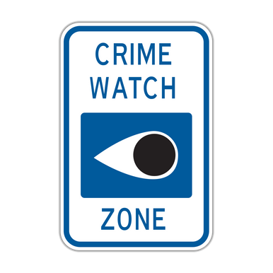 CWZ Crime Watch Zone - Hall Signs