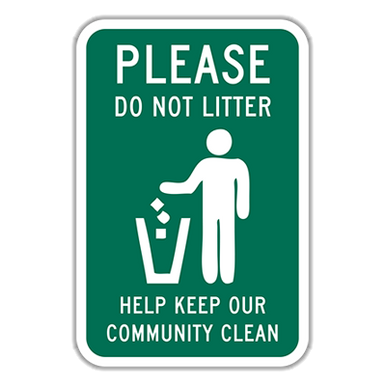 PDL Please Do Not Litter - Hall Signs