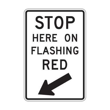 R10-14b Stop Here on Flashing Red - Hall Signs