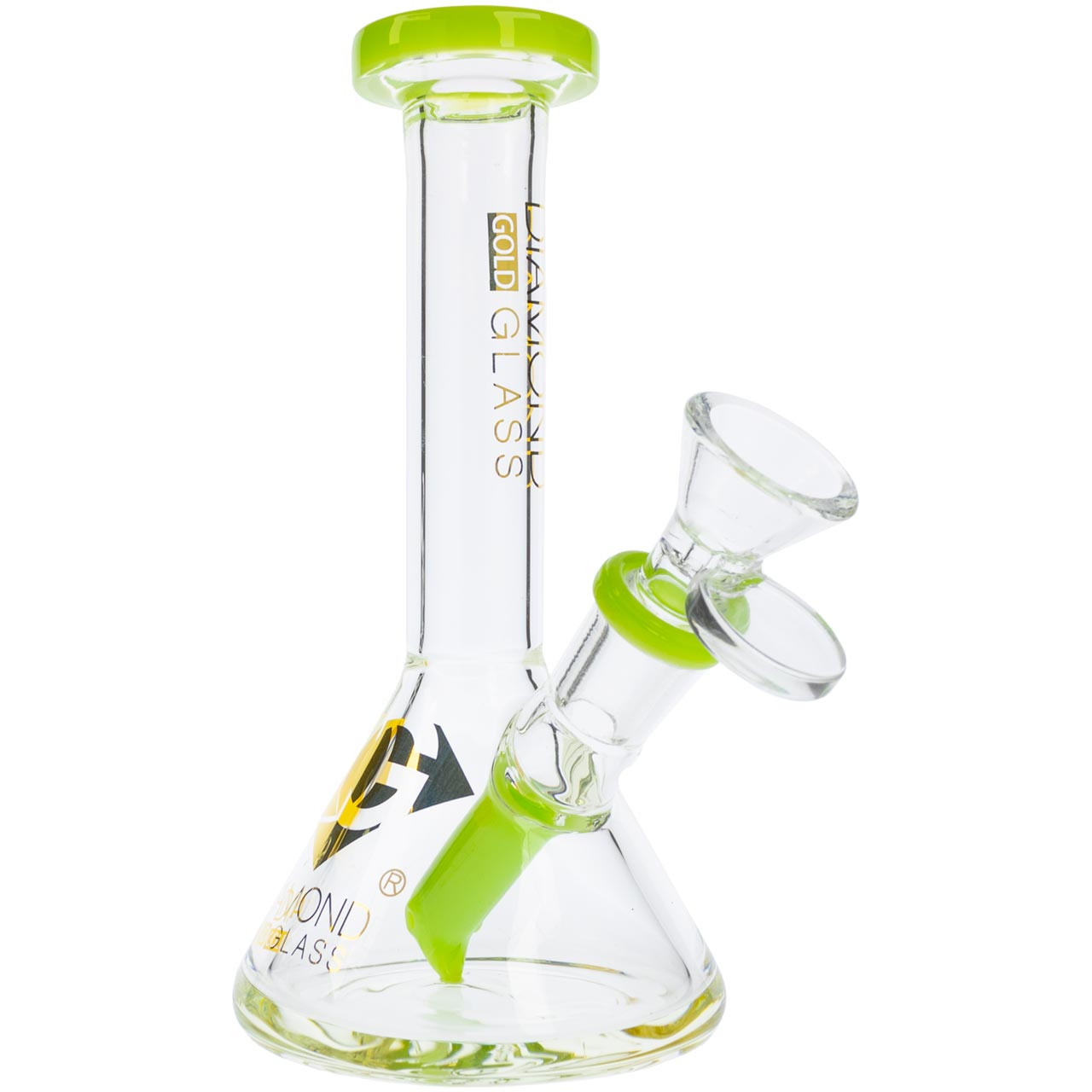 Diamond Glass 6" Mini Beaker Bong, Assorted Colors - Waterbeds 'n' Stuff