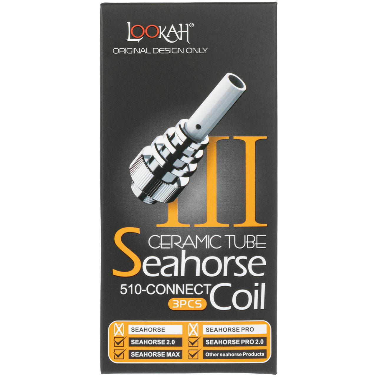 Lookah Seahorse Coil III: Ceramic Tube E-Nectar Collector Tips, 3-Pack