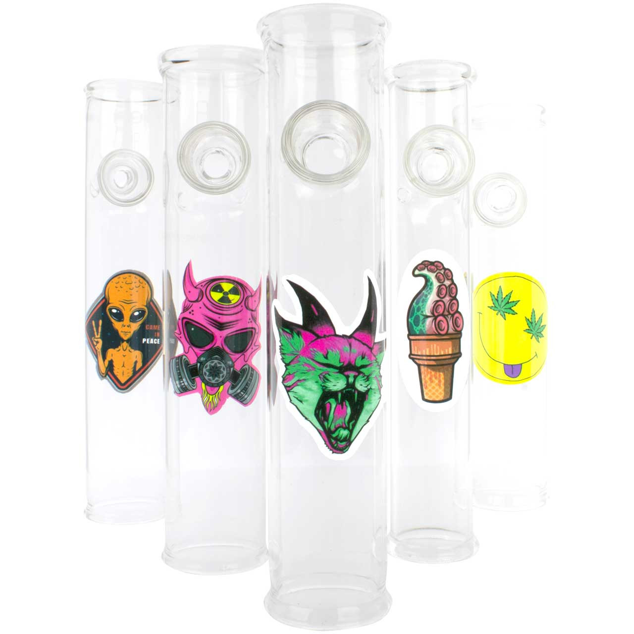 6" Glass Steamroller with Graphic | Small Steamroller Pipe