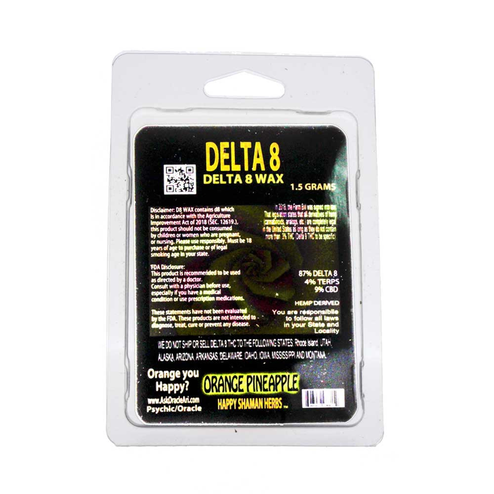 Happy Shaman 1.5 Gram Orange Pineapple Delta 8 Wax - Delta Plug