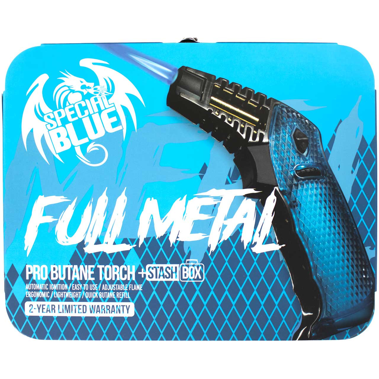 Special Blue Full Metal Pro Torch with Stash Box - Blue | Waterbeds 'n ...