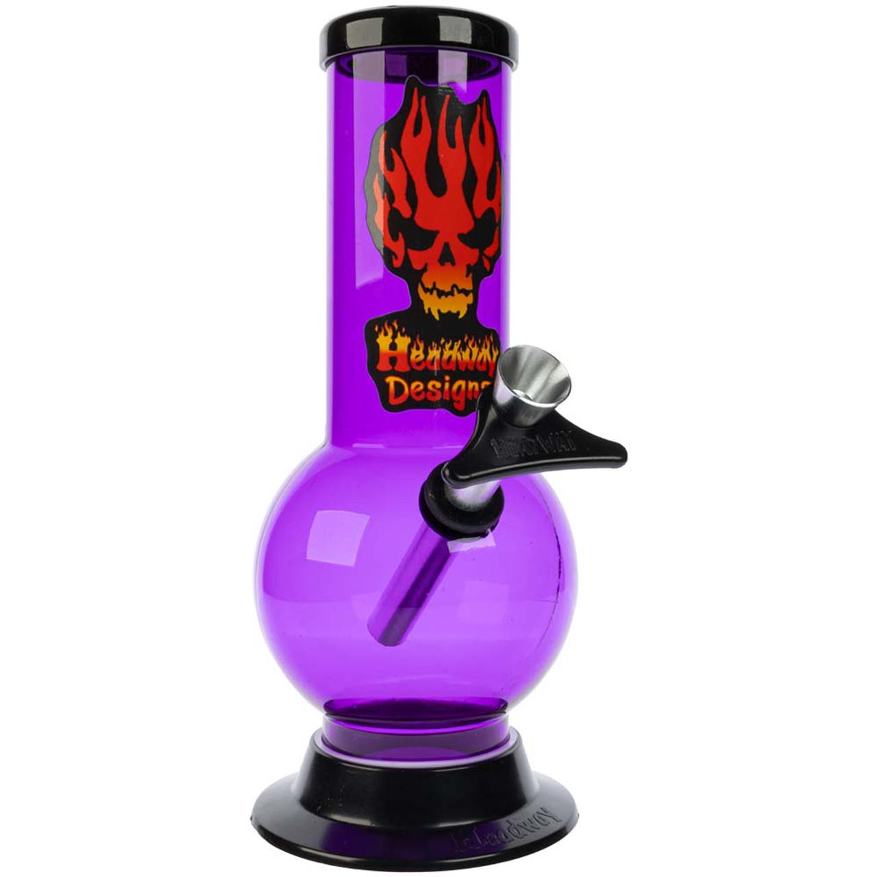 Headway 8 Bubble Acrylic Bong With Pull Slide Assorted Colors