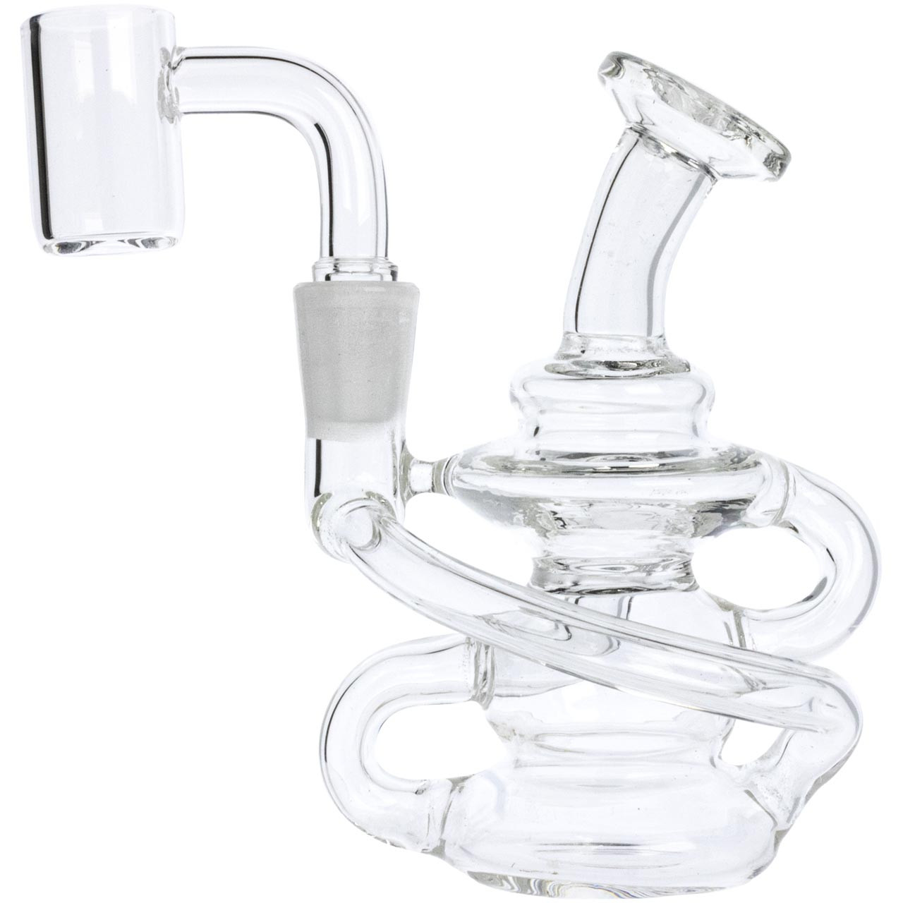 Mini Double Uptake Recycler 5 Dab Rig With Quartz Banger