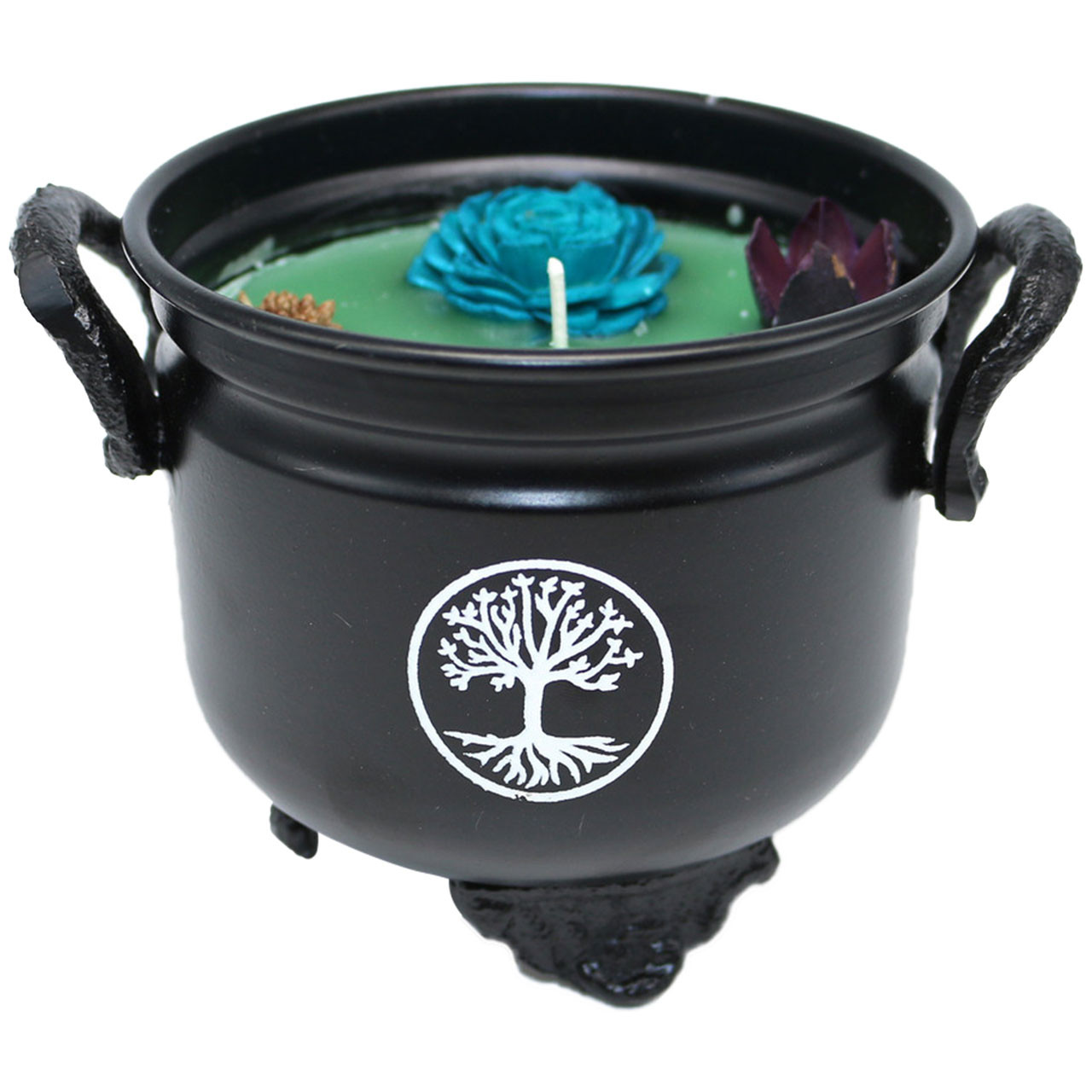 Palo Santo Scented Smudge Candle in a Tree of Life Cauldron - Waterbeds ...