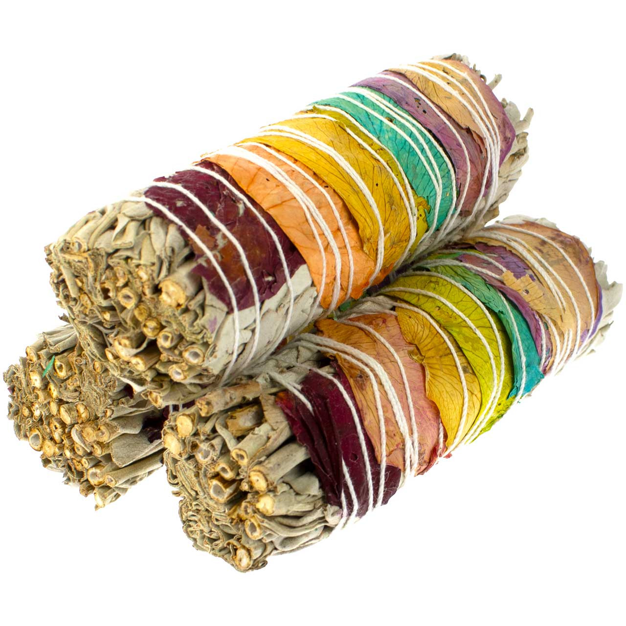 7 Chakras Floral White Sage 4" Smudge Sticks, 3-Pack - Waterbeds 'n' Stuff
