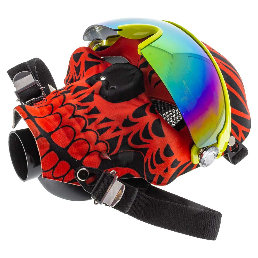 Red Skull Gas Mask with Skull Tube | Gas Mask Bong