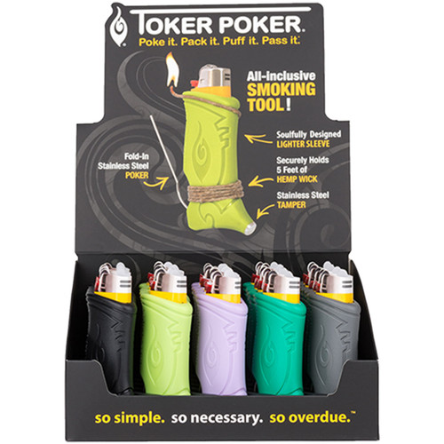 Toker Poker BIC Lighter Sleeve, Assorted Colors - Waterbeds 'n' Stuff
