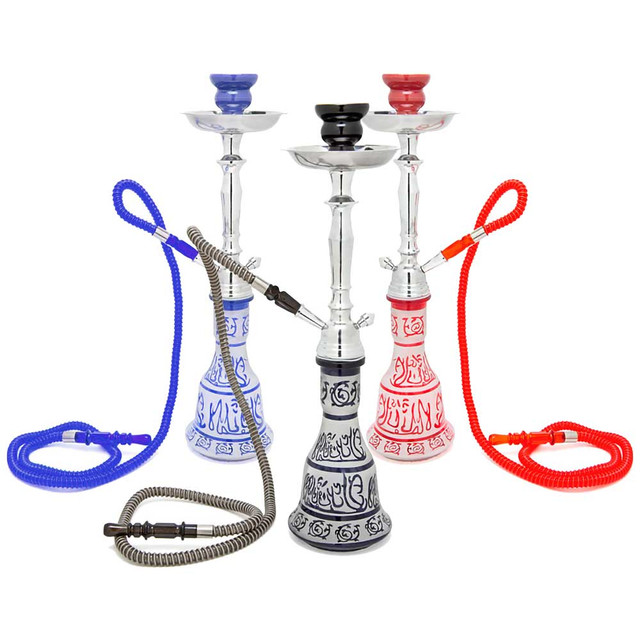 13" Ripple Hookah Kit with 2 Hoses, Assorted Colors