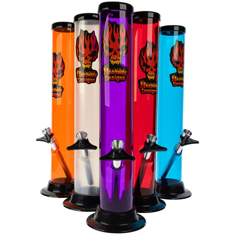Headway 8" Bubble Acrylic Bong with Pull Slide | Assorted Colors ...
