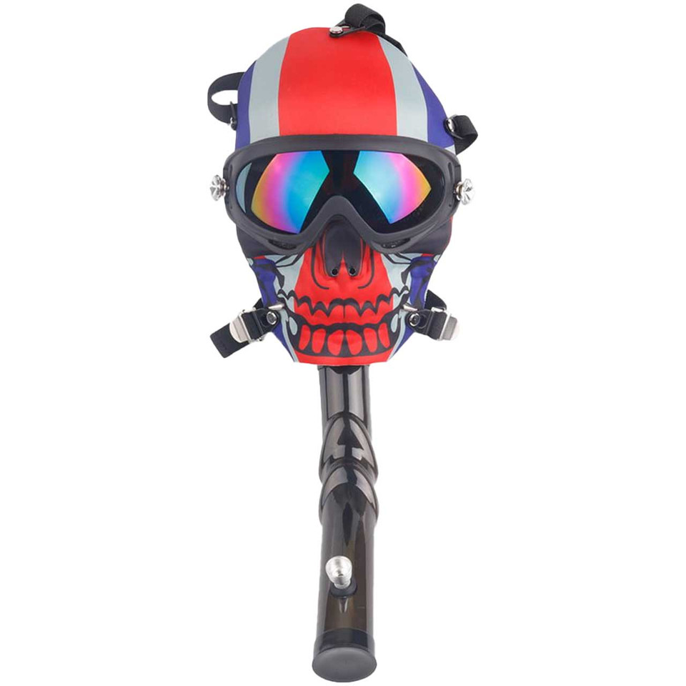 Red Skull Gas Mask with Skull Tube | Gas Mask Bong